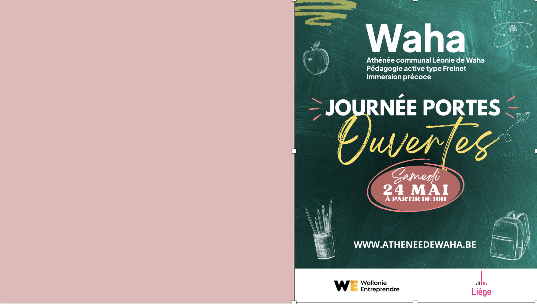 PORTES OUVERTES 2025 - Athénée communal Léonie de Waha